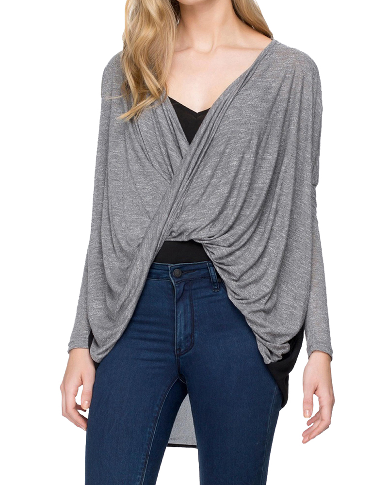 Cross Front Jersey Top | Lurap