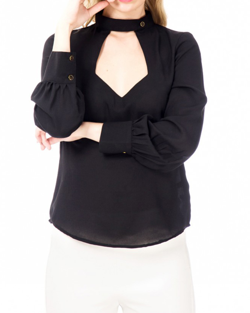 Black Crepe Top | Lurap