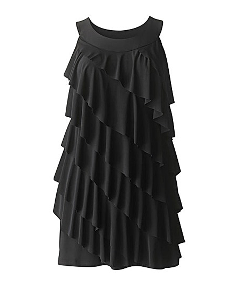 Black Ruffle Tunic | Lurap