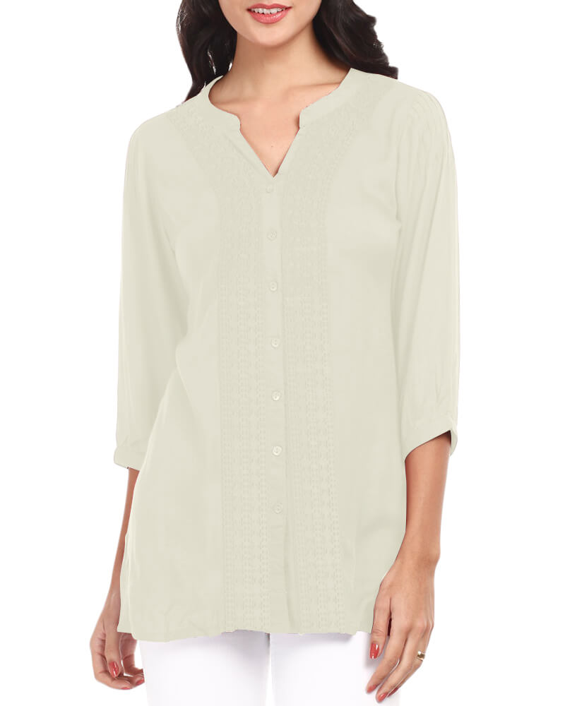 Mandarin collar tunic