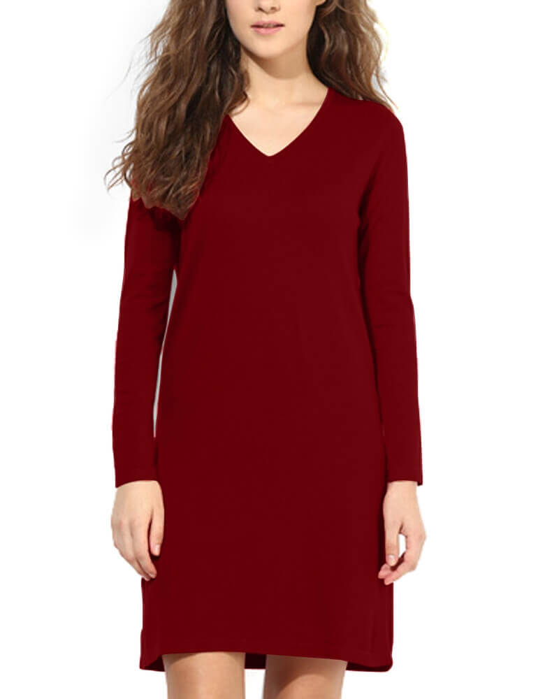 Becka Solid Red Dress